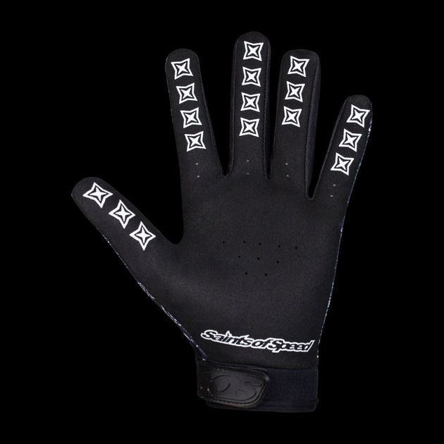 Motocross Gloves - Black Paisley (Gen 2) | Saints of Speed